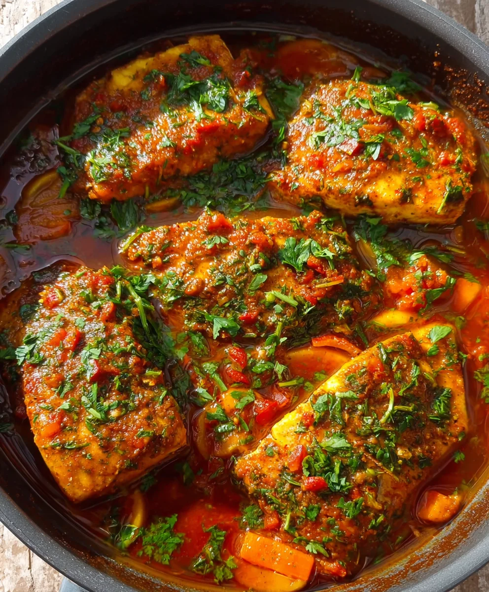 Spicy Moroccan Fish Recipe - Rich & Flavorful - Sweet Banana Chef